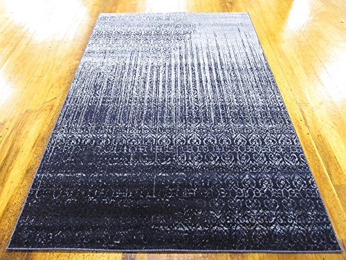 Unique Loom Del Mar Collection Area Rug-Transitional Inspired with Modern Contemporary Design, Rectangular 5' 1" x 8' 0", Blue/Navy Blue