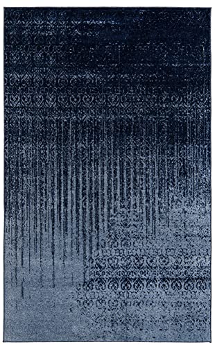 Unique Loom Del Mar Collection Area Rug-Transitional Inspired with Modern Contemporary Design, Rectangular 5' 1" x 8' 0", Blue/Navy Blue