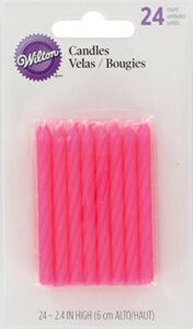 wilton birthday candles, 2.5-inch, pink, 24-pack