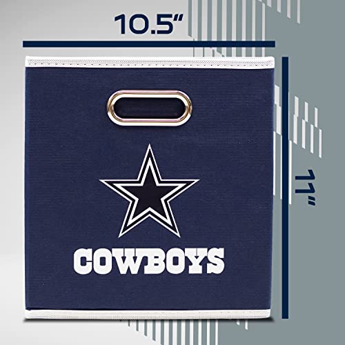 Franklin Sports NFL Dallas Cowboys Collapsible Storage Bin NFL Folding Cube Storage Container Fits Bin Organizers Fabric NFL Team Storage Cubes One Size