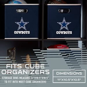 Franklin Sports NFL Dallas Cowboys Collapsible Storage Bin NFL Folding Cube Storage Container Fits Bin Organizers Fabric NFL Team Storage Cubes One Size