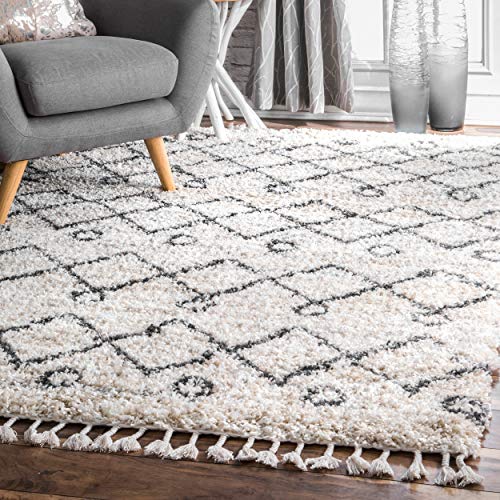 nuLOOM Roseanne Transitional Shag Area Rug, 4' x 6', Ivory