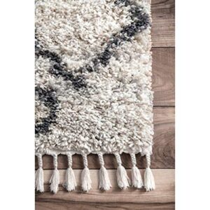 nuLOOM Roseanne Transitional Shag Area Rug, 4' x 6', Ivory