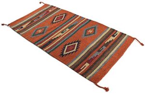 onyx arrow southwest décor area rug, 20 x 40 inches, diamond dust rust