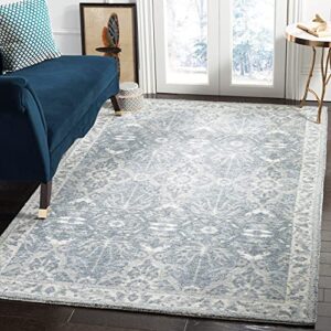 safavieh restoration vintage collection 3′ x 5′ blue rvt403m handmade distressed wool & viscose area rug