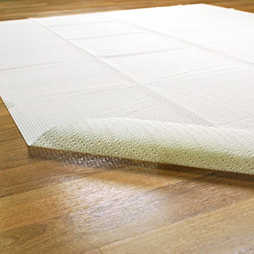 Superior Premium Easy Install Light-Weight Strong Grip Textured Rubber, Reversible Beige Hard Floor Surface Protection Area Rug Pad, 9' x 12', cream