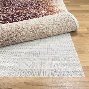 Superior Premium Easy Install Light-Weight Strong Grip Textured Rubber, Reversible Beige Hard Floor Surface Protection Area Rug Pad, 9' x 12', cream