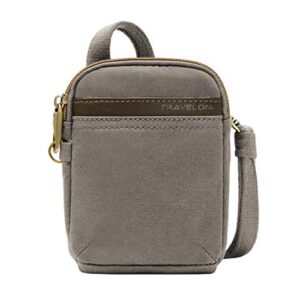 travelon anti-theft courier mini crossbody, stone gray, one size