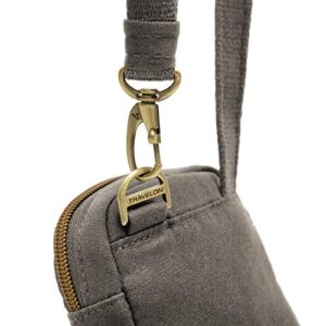 Travelon Anti-Theft Courier Mini Crossbody, Stone Gray, One Size