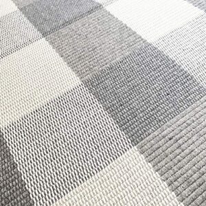 Ukeler Grey Buffalo Plaid Rugs 35.4'' x 23.6'', Durable and Washable Gray and White Rug for Porch/Entry Way/Front Door/Sink