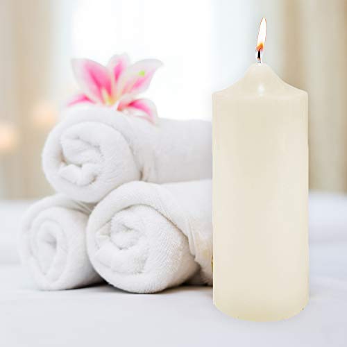 Super Z Outlet 3" x 9" Unscented Ivory Pillar Candle for Weddings, Home Decoration, Relaxation, Spa, Smokeless Cotton Wick. (1 Candle)