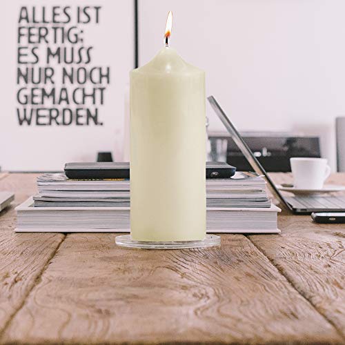 Super Z Outlet 3" x 9" Unscented Ivory Pillar Candle for Weddings, Home Decoration, Relaxation, Spa, Smokeless Cotton Wick. (1 Candle)