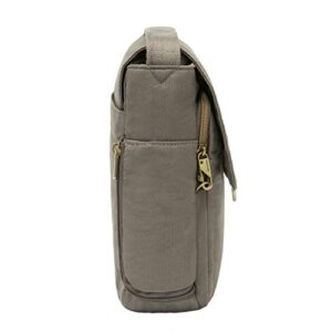 Travelon Anti-Theft Courier Tour Bag, Stone Gray, 11.5 x 11 x 3