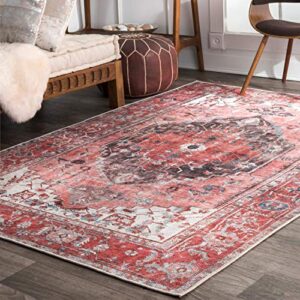 nuloom ada transitional area rug, 5′ x 8′, pink multi