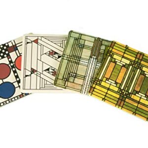 CoasterStone Absorbent Stone Coasters, Frank Lloyd Wright, Art Glass Designs, Multi-Colored