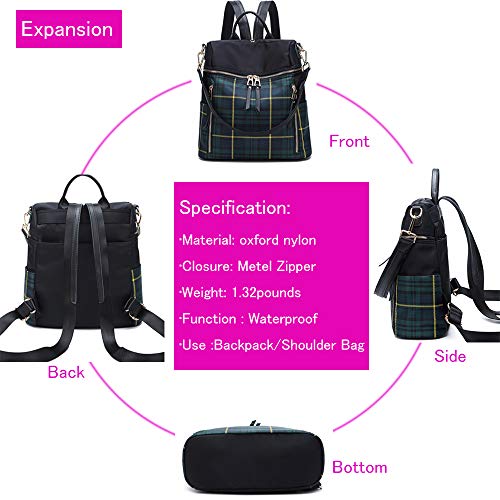 zhongningyifeng Women Backpack Purse Small Waterproof Nylon Rucksack Lightweight Fashion Casual Travel Ladies Shoulder Bag Daypack