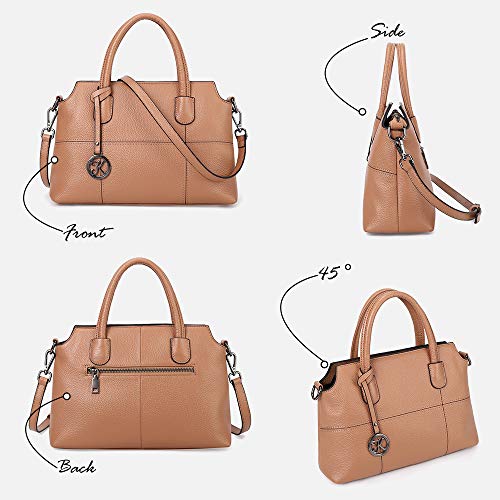 Kattee Genuine Leather Handbags for Women, Soft Hobo Satchel Shoulder Crossbody Bags Ladies Purses