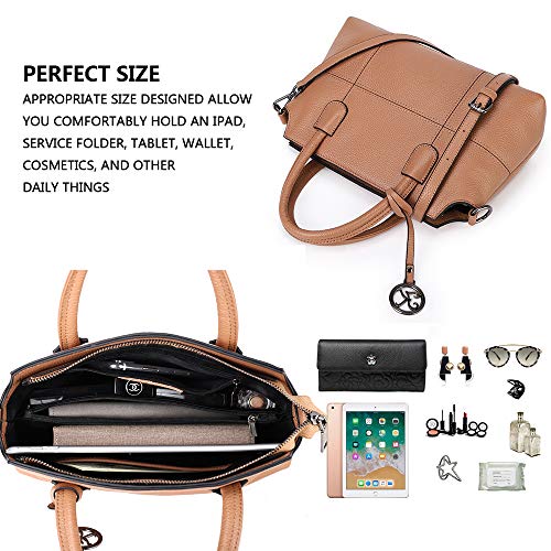 Kattee Genuine Leather Handbags for Women, Soft Hobo Satchel Shoulder Crossbody Bags Ladies Purses