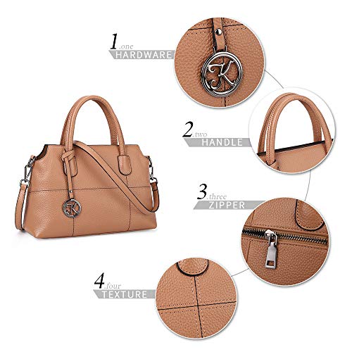 Kattee Genuine Leather Handbags for Women, Soft Hobo Satchel Shoulder Crossbody Bags Ladies Purses