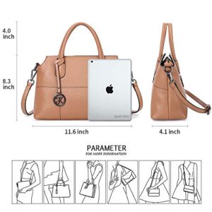 Kattee Genuine Leather Handbags for Women, Soft Hobo Satchel Shoulder Crossbody Bags Ladies Purses