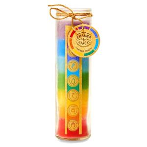 chakra & luck premium seven chakras layered candle | 7 chakras from crown to root | perfect for positive energy, meditation and relaxation