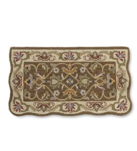 rectangular hand tufted fire resistant scalloped wool fireplace mclean hearth rug 25 w x 45 l brown/gold