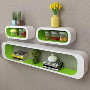 vidaXL 3X Wall-Mounted Cube Floating Shelf Set Matte White Display Store Home