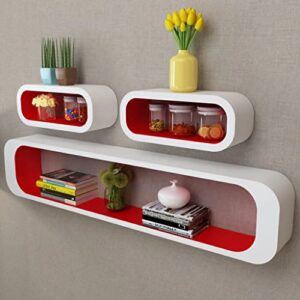 vidaXL 3X Wall-Mounted Cube Floating Shelf Set Matte White Display Store Home