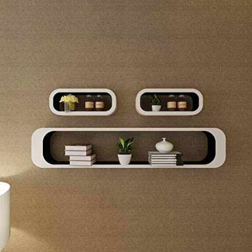 vidaXL 3X Wall-Mounted Cube Floating Shelf Set Matte White Display Store Home