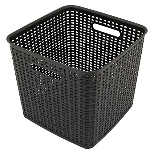 Advantus Plastic Weave Bin, Extra Large, 12.6" X 11.1" X 16.6", Black