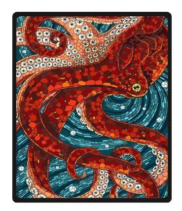 BEEBEE Printing red Octopus Velvet Plush Throw Blanket Bed Blankets Super Soft and Cozy Fleece Feeling Blanket for Travelling 58" x80”