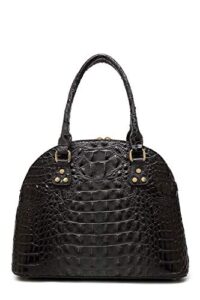 staci embossed shoulder bag top handle textured satchel by mia k. farrow