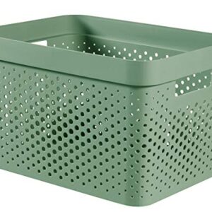 Curver | Infinity 17L Tray, Green, 35.5 x 26.2 x 21.9 cm, Recycled Plastic