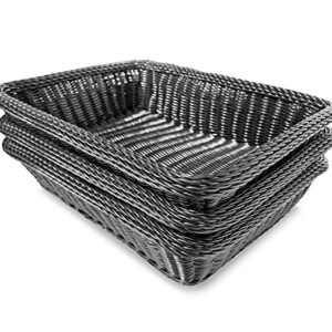 Colorbasket Rectangular Thick Trim Storage Basket, Large, Black