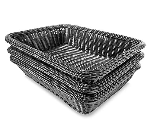 Colorbasket Rectangular Thick Trim Storage Basket, Large, Black