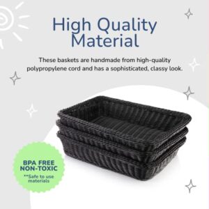 Colorbasket Rectangular Thick Trim Storage Basket, Large, Black