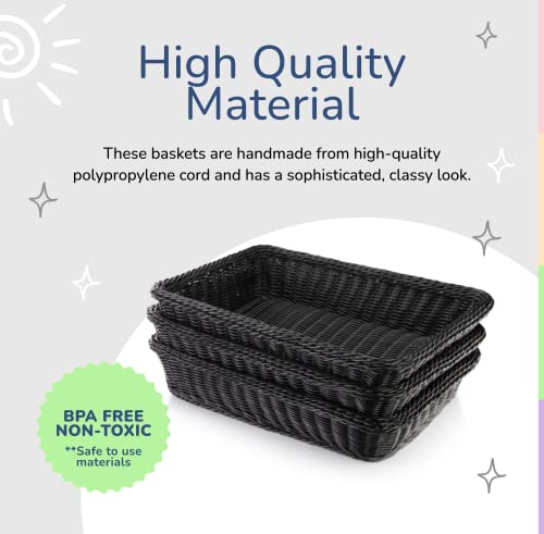 Colorbasket Rectangular Thick Trim Storage Basket, Large, Black