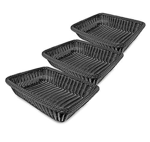 Colorbasket Rectangular Thick Trim Storage Basket, Large, Black