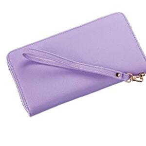 Chelmon Womens Wallet Leather RFID Blocking Purse Credit Card Clutch(CH Light Purple)