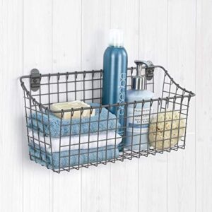 Spectrum Diversified Vintage Wall Mount Storage Basket, X-Large (Pack of 1), Industrial Gray