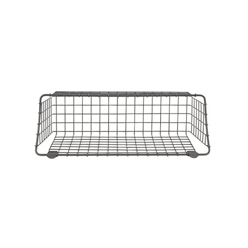 Spectrum Diversified Vintage Wall Mount Storage Basket, X-Large (Pack of 1), Industrial Gray