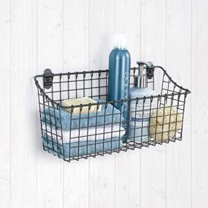 Spectrum Diversified Vintage Wall Mount Storage Basket, X-Large (Pack of 1), Industrial Gray