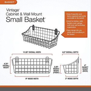 Spectrum Diversified Vintage Cabinet & Wall Mount Basket, Small, Industrial Gray