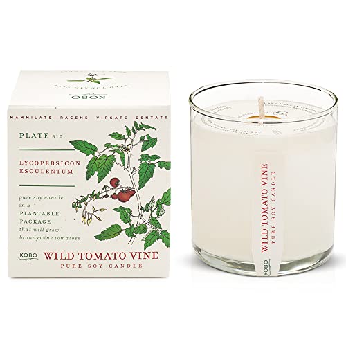 KOBO Wild Tomato Vine Candle with Plantable Box (9 oz) | Plant The Box Collection, 100% Pure Soy Wax Candles | Hand-Poured in USA | Long Lasting 60 Hour Burning Candles | Scented Candles for Home