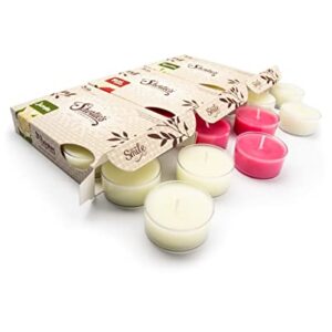 Floral Premium Tealight Candles Variety 3 Pack (18 Highly Scented Tea Lights) - Rose Petals, Jasmine, Gardenia - Made with Essential & Natural Fragrance Oils - Flower Collection