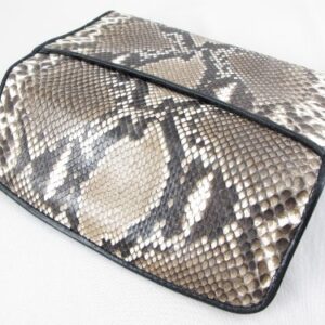 Pelgio Genuine Python Snake Skin Leather Women's Trifold Clutch Wallet (Reticulated Natural)