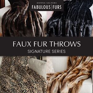 Fabulous-Furs Donna Salyers Couture Mink Faux-Fur Throw Blanket, Soft Blanket, 60x86 in, Black Mink