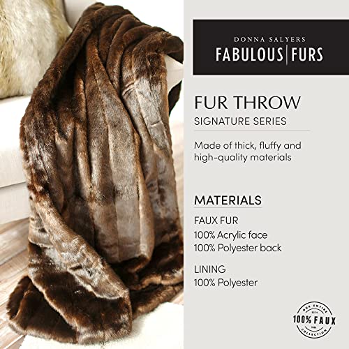 Fabulous-Furs Donna Salyers Couture Mink Faux-Fur Throw Blanket, Soft Blanket, 60x86 in, Black Mink