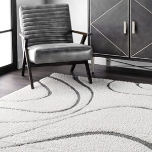 nuLOOM Carolyn Cozy Soft & Plush Shag Area Rug, 5 ft 3 in x 7 ft 6 in, Beige