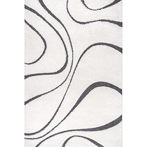 nuLOOM Carolyn Cozy Soft & Plush Shag Area Rug, 5 ft 3 in x 7 ft 6 in, Beige